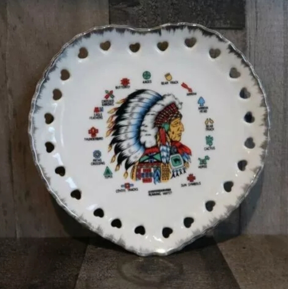 Fairway | Accents | Heart Shape Ceramic Plate With Cut Outs Native ...